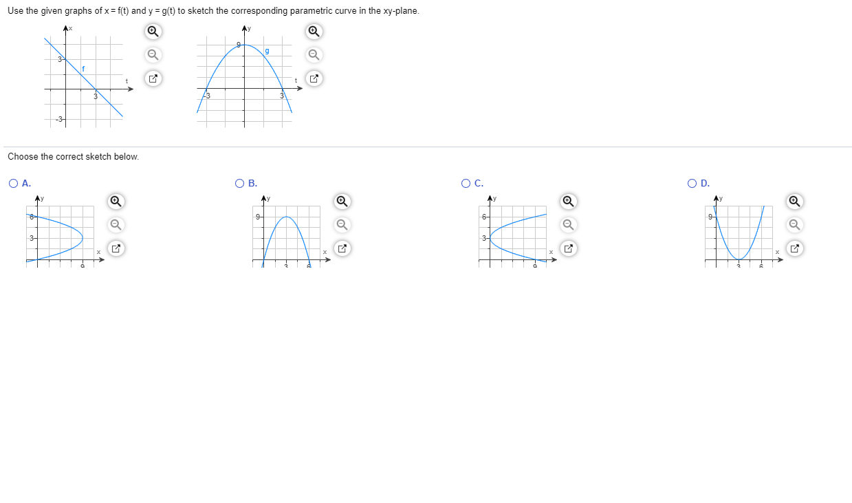 Solved Use the given graphs of x= f(t) and y = g(t) to | Chegg.com