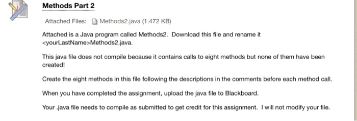 Solved public class Methods2 public static void main(String | Chegg.com