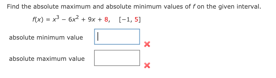 Solved Find The Absolute Maximum And Absolute Minimum