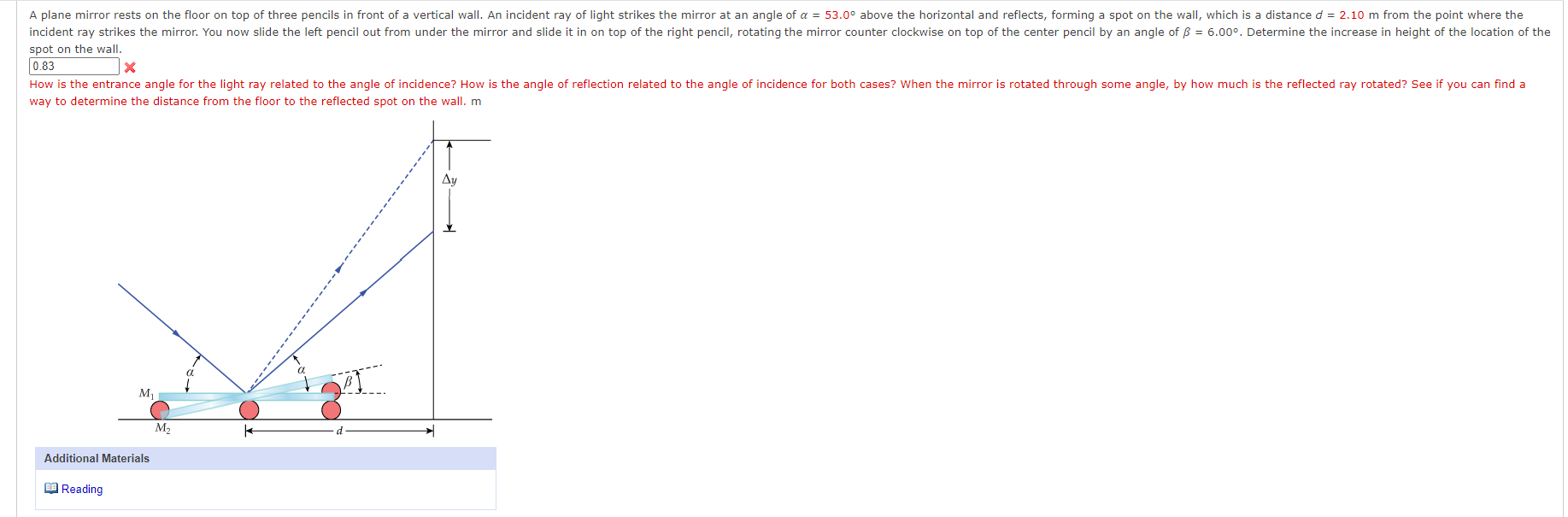 Solved snot on the wall. \& way to determine the distance | Chegg.com