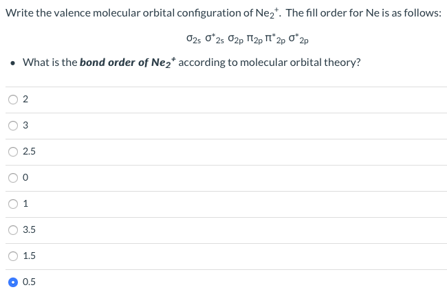 Solved Write The Valence Molecular Orbital Configuration Of