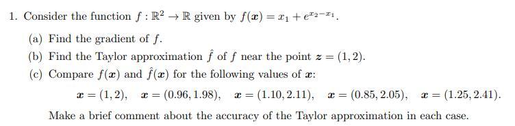 Consider the function f: R2 → R given by f(x) = x1 + | Chegg.com