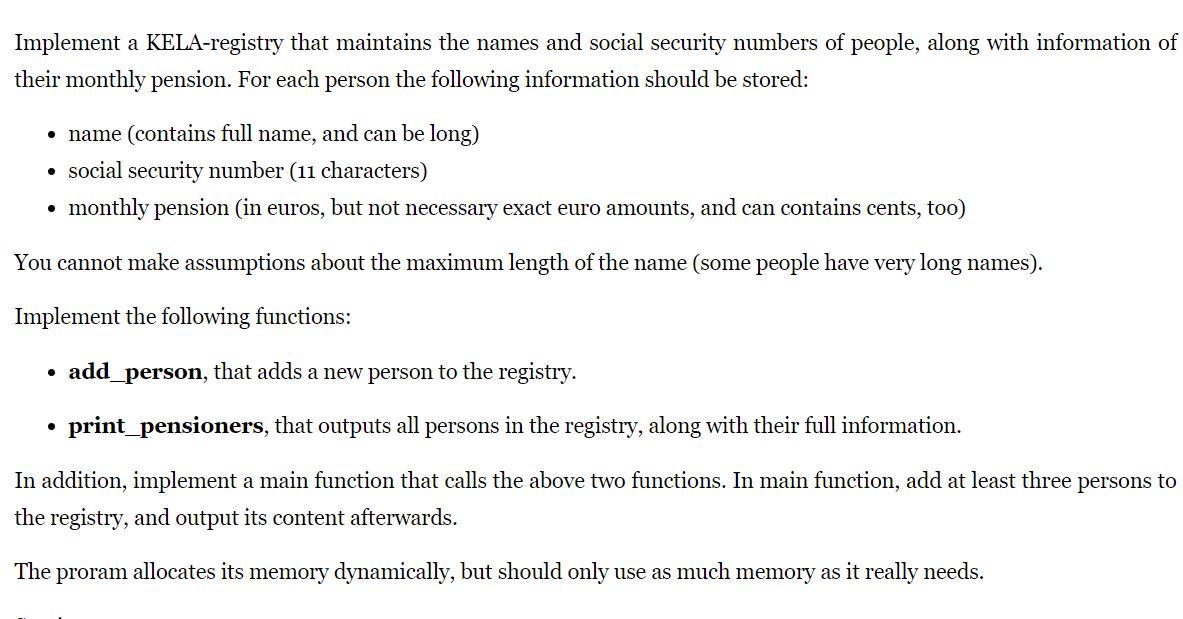 Solved Implement a KELA-registry that maintains the names | Chegg.com