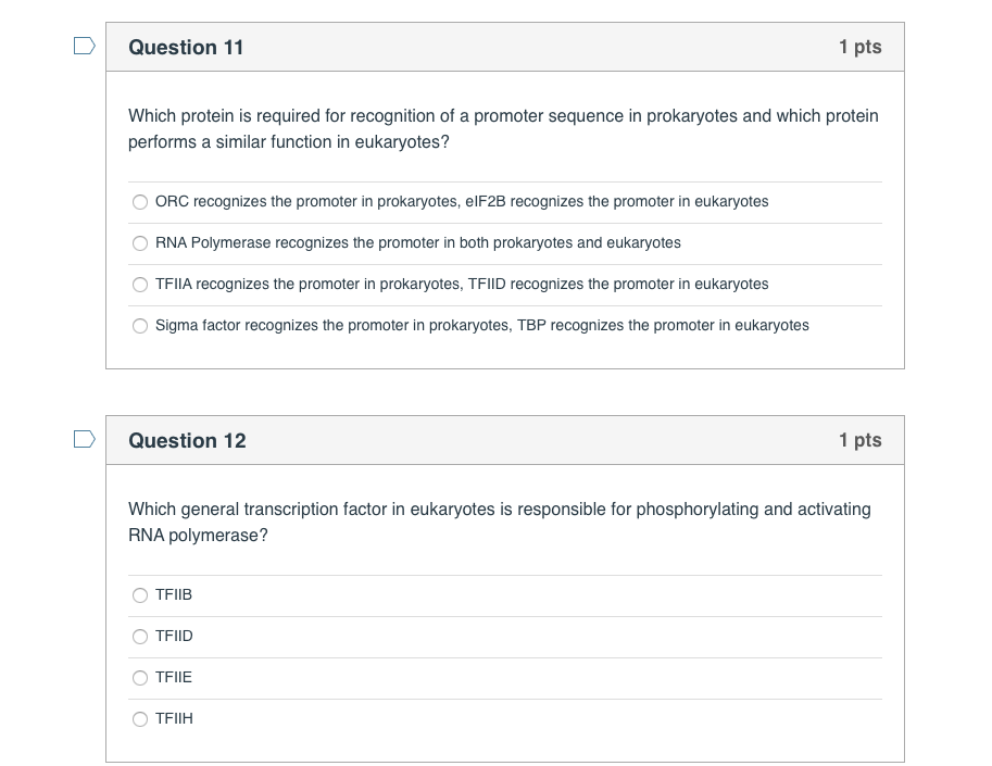 Solved Question 11 1 pts Which protein is required for | Chegg.com