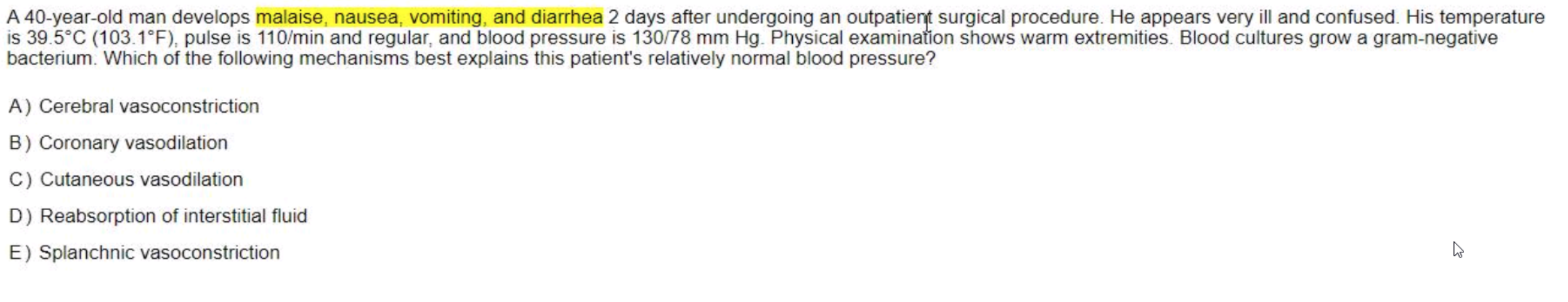 Solved A 40-year-old man develops malaise, nausea, vomiting, | Chegg.com