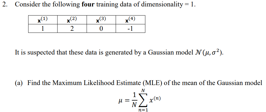 Solved Consider the following four training data of | Chegg.com