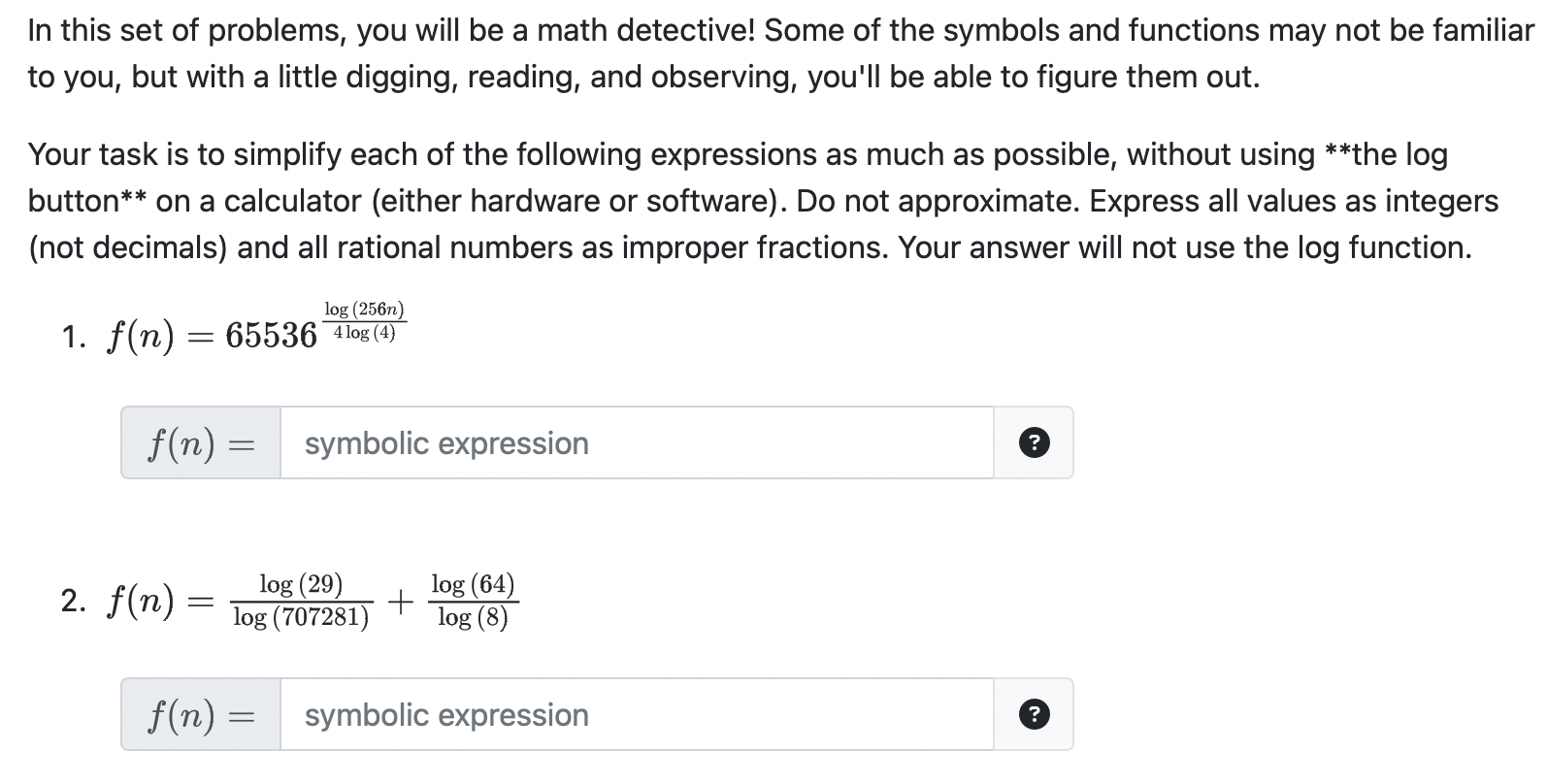 Solved In this set of problems, you will be a math | Chegg.com