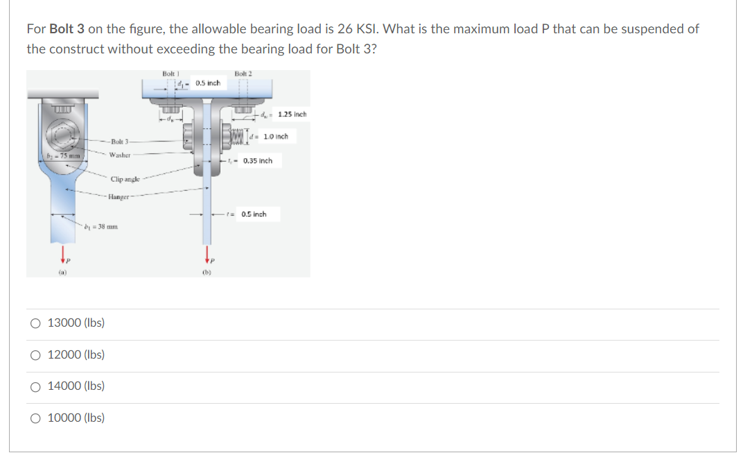 Solved For Bolt 3 on the figure, the allowable bearing load | Chegg.com