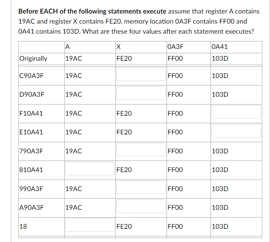Before EACH of the following statements execute | Chegg.com