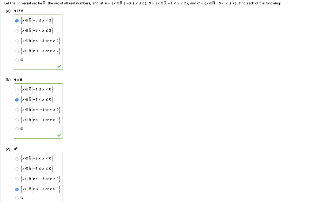 Solved Let the universal set be R, the set of all real | Chegg.com