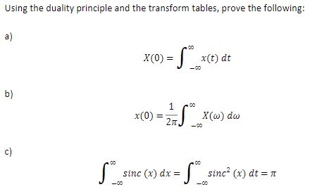 Solved Using the duality principle and the transform tables, | Chegg.com
