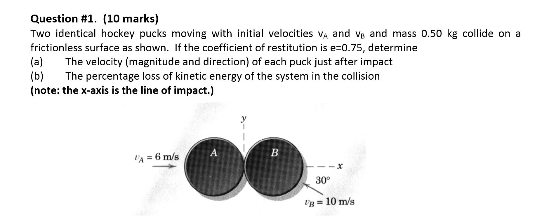 Solved Question #1. (10 marks) Two identical hockey pucks | Chegg.com