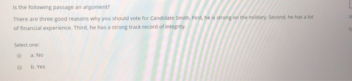 Solved The following passage is not an argument. What kind | Chegg.com
