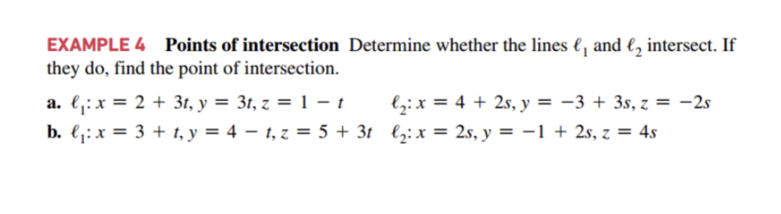 Solved EXAMPLE 4 Points of intersection Determine whether | Chegg.com