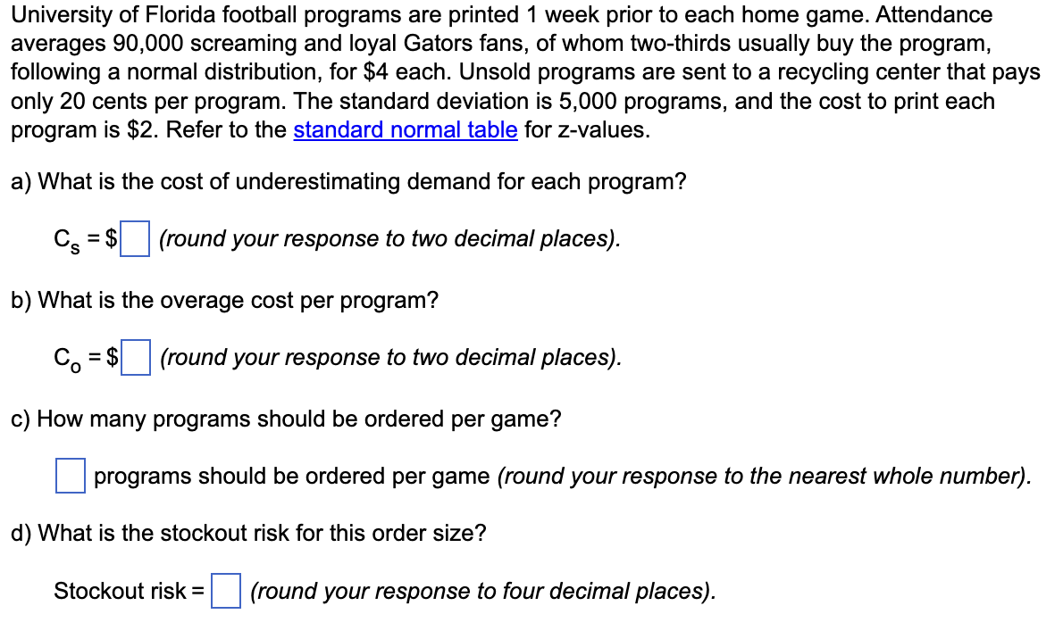 Solved University of Florida football programs are printed 1 | Chegg.com