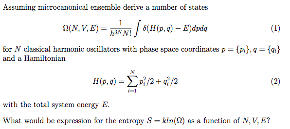 Solved Assuming microcanonical ensemble derive a number of | Chegg.com