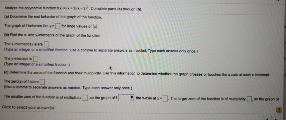 Solved Analyze the polynomial function f(x) = (x + 3)(x - | Chegg.com