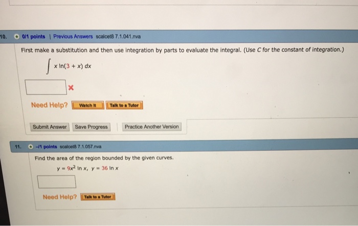 Solved First make a substitution and then use integration by | Chegg.com Solved First make a substitution and then use integration by | Chegg.com