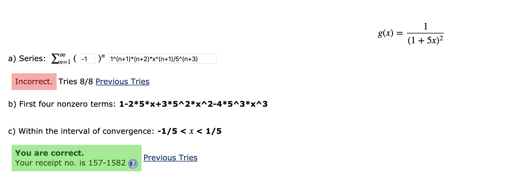 Solved Determine the series of the given function. In the | Chegg.com