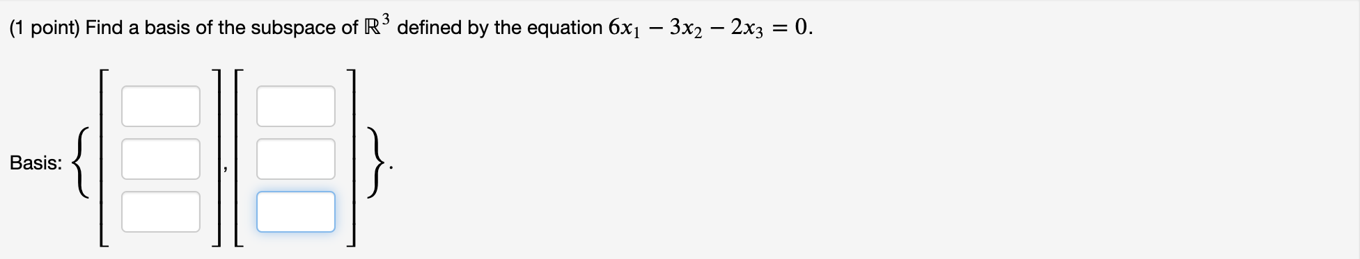 Solved Find a basis of the subspace of ℝ3R3 defined by | Chegg.com