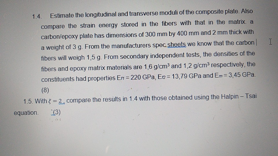 Solved I 1.4. Estimate the longitudinal and transverse | Chegg.com