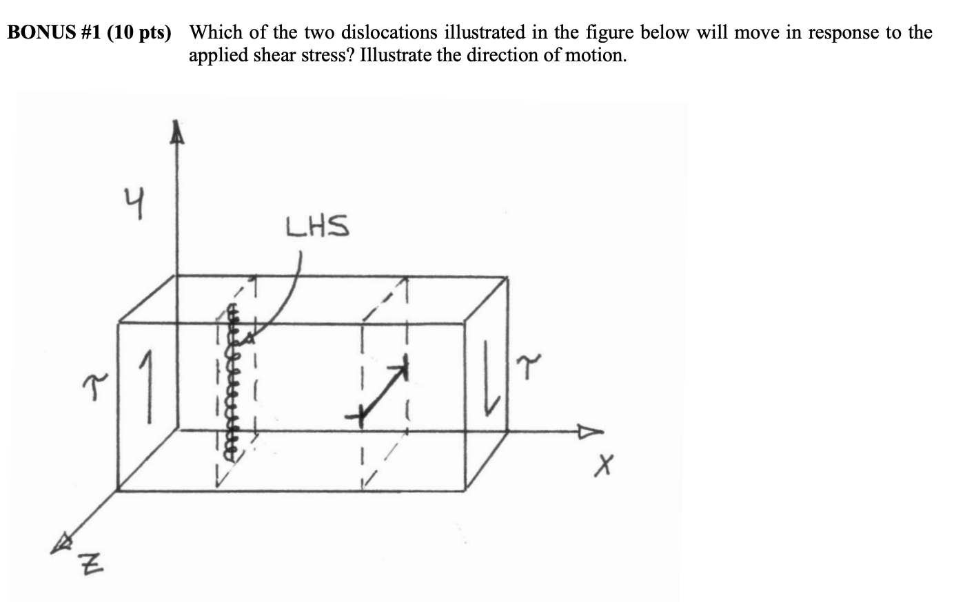 Solved BONUS #1 (10 pts) Which of the two dislocations | Chegg.com