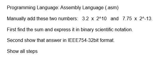 Solved Programming Language: Assembly Language (.asm) | Chegg.com