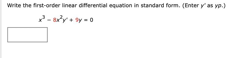Solved Write the first-order linear differential equation in | Chegg.com