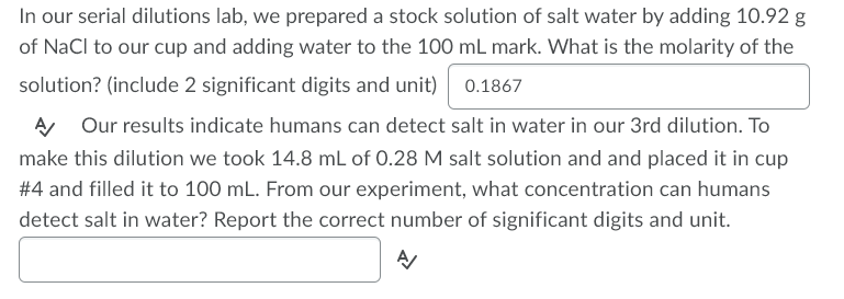 Solved In our serial dilutions lab, we prepared a stock | Chegg.com