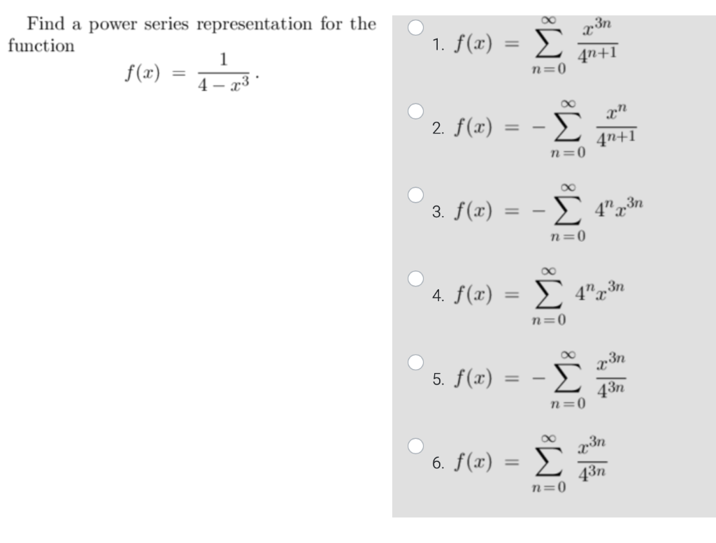Solved Find a power series representation for the function | Chegg.com