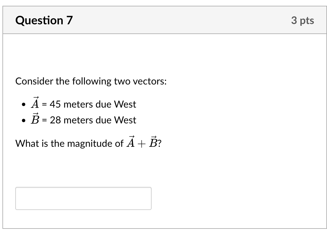Solved Consider the following two vectors: - A=45 meters due | Chegg.com
