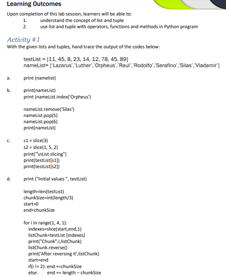Solved Learning Outcomes Upon completion of this lab | Chegg.com