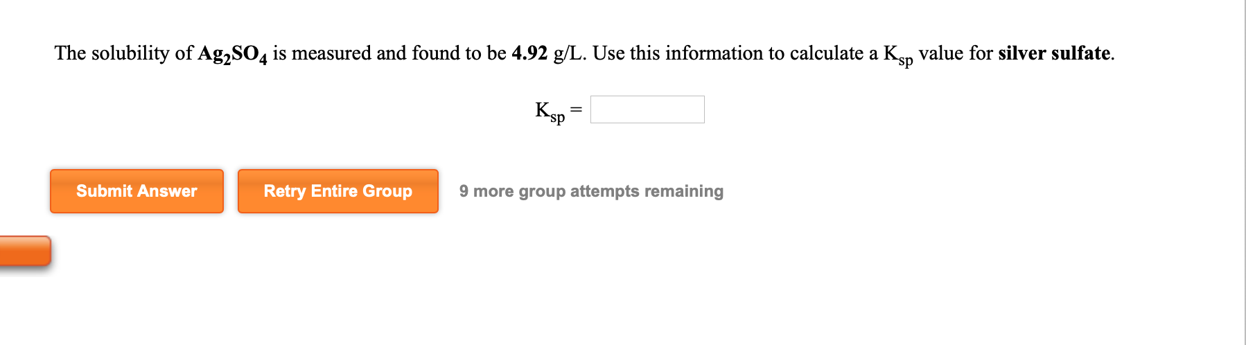 Solved The solubility of Ag2SO4 is measured and found to be | Chegg.com