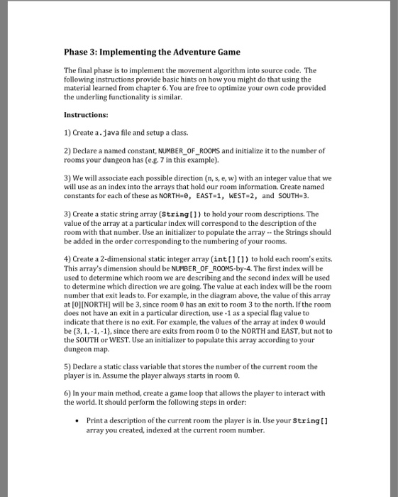 Solved 1 of 10 Homework 4: Adventure Game Description: The | Chegg.com