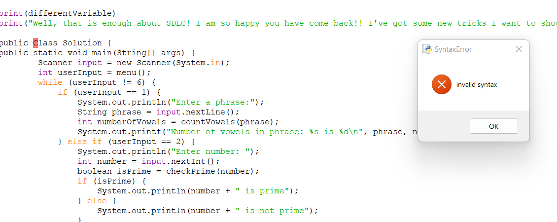 Solved I need help with this syntax error. import | Chegg.com