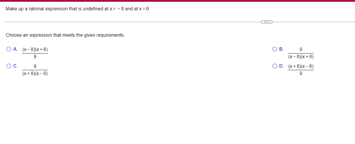 Solved Make up a rational expression that is undefined at x | Chegg.com