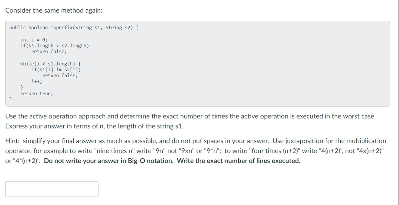 Solved Consider the same method again:public boolean | Chegg.com