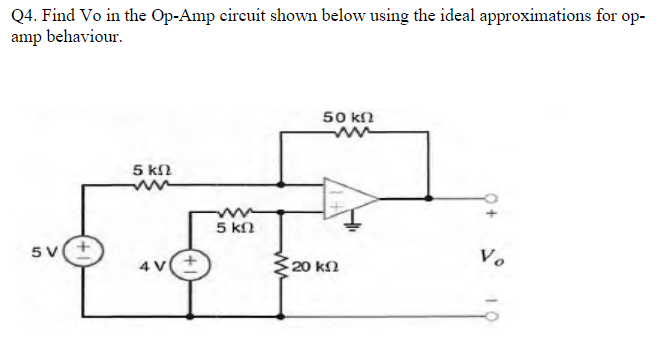 Solved Q4. Find Vo in the Op-Amp circuit shown below using | Chegg.com