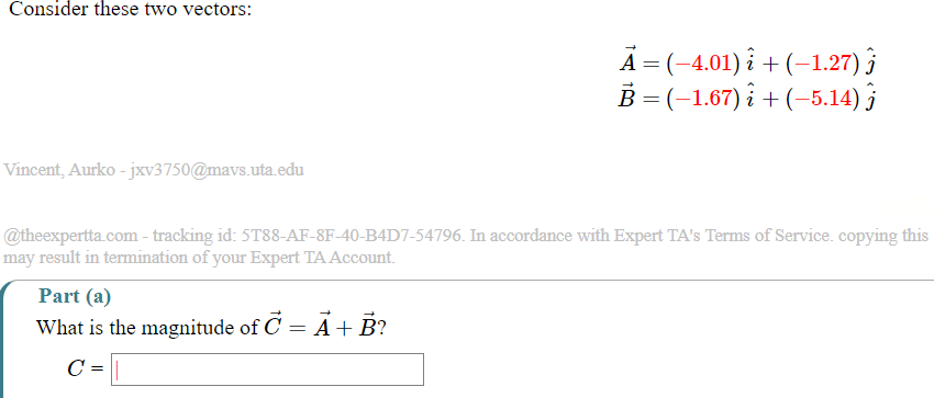 Solved Consider these two vectors: | Chegg.com