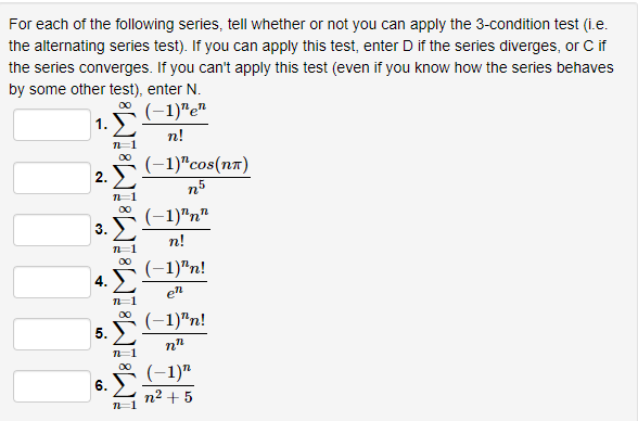 Solved For each of the following series, tell whether or not | Chegg.com
