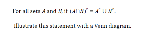 Solved For all sets A and B, if (ANB) = A UBO. Illustrate | Chegg.com