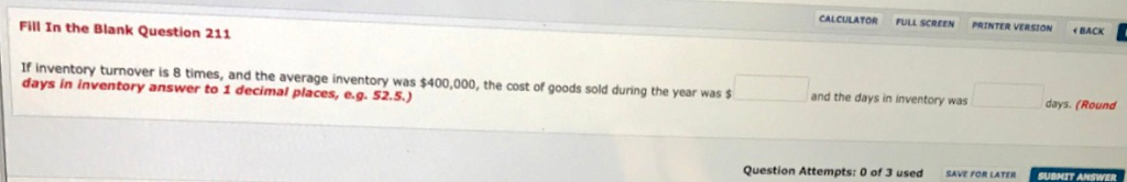 Solved CALCULATOR FULL SCREEN PRINTER VERSION BACK Fill In | Chegg.com