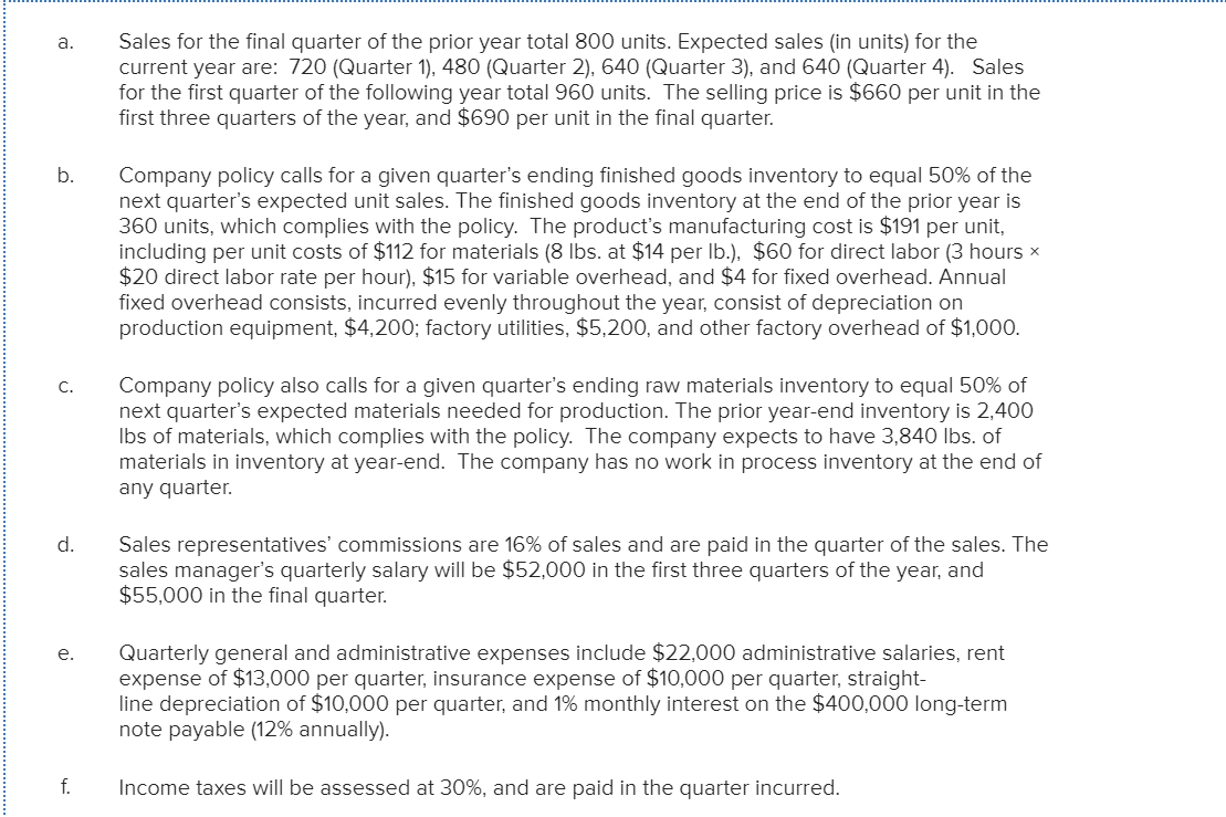 Solved Sales for the final quarter of the prior year total | Chegg.com