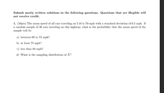 Solved Submit neatly written solutions to the following | Chegg.com