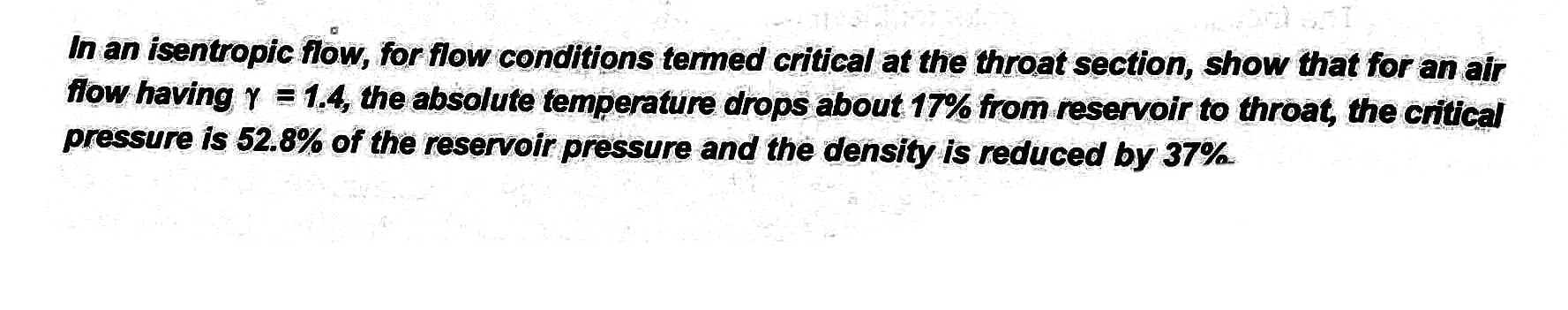 Solved In an isentropic flow, for flow conditions termed | Chegg.com
