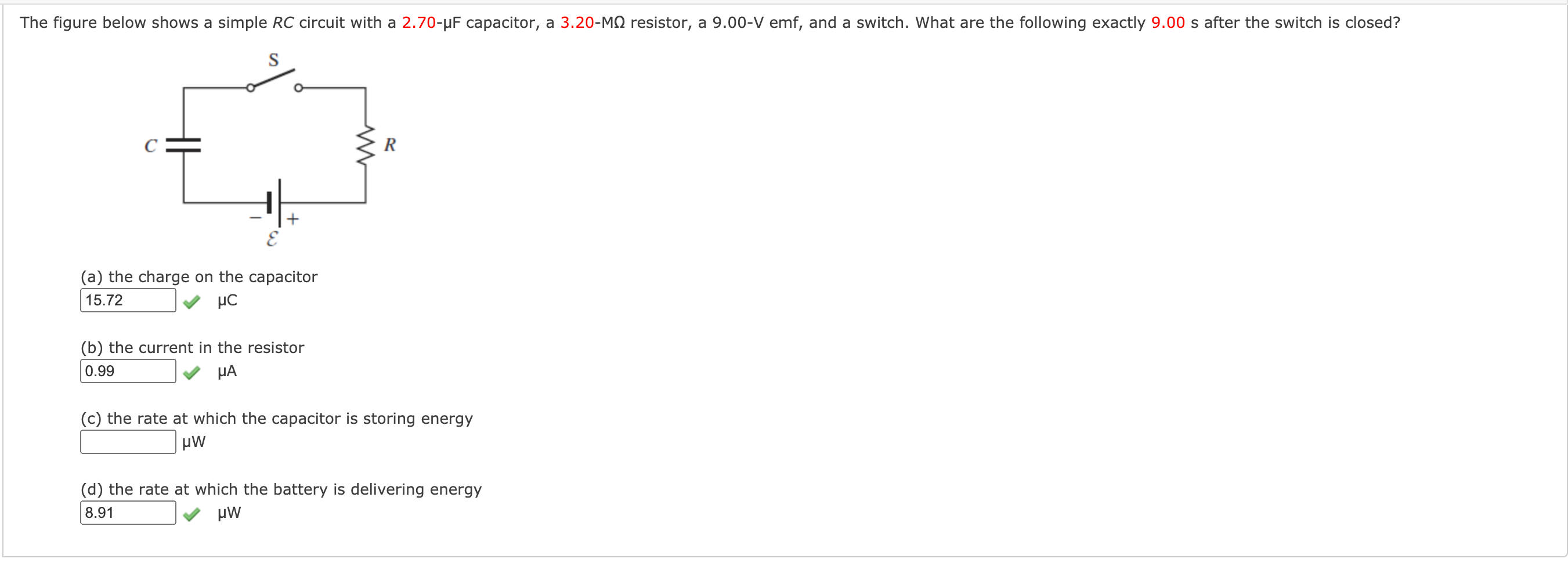 Solved The figure below shows a simple RC circuit with a | Chegg.com