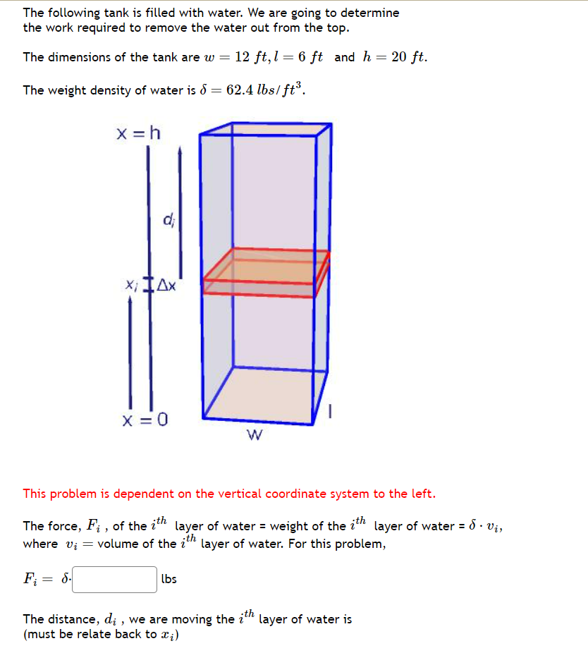 Solved The following tank is filled with water. We are going | Chegg.com