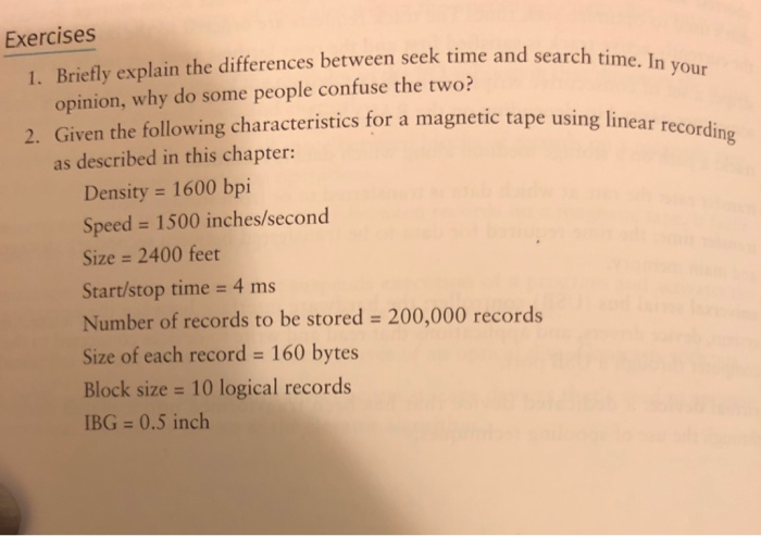 Solved Exercises 1 Briefly Explain The Differences Between 