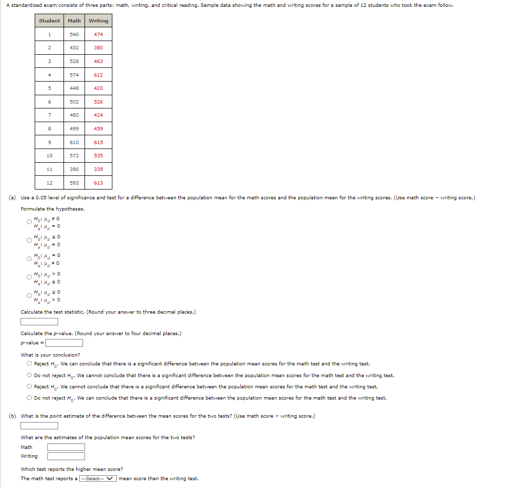 Solved Formulate the hypotheses. | Chegg.com