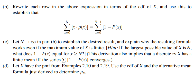 Solved For a discrete rv X taking values in {0, 1, 2, 3, | Chegg.com